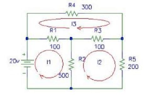 Simple Mesh Current Analysis For Electric Circuits