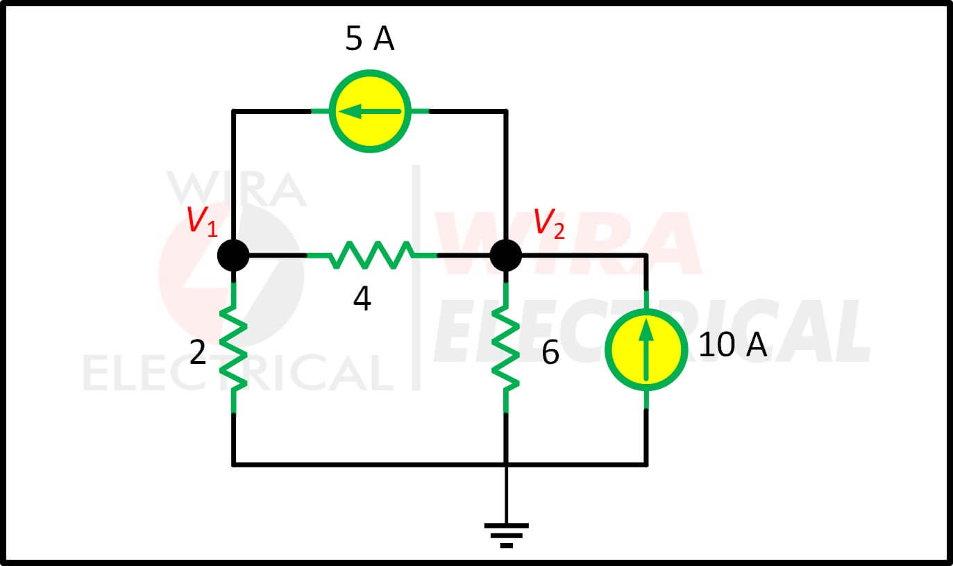 Nodal Voltage Analysis Circuit And Example Nodal Voltage Analysis Circuit And Example
