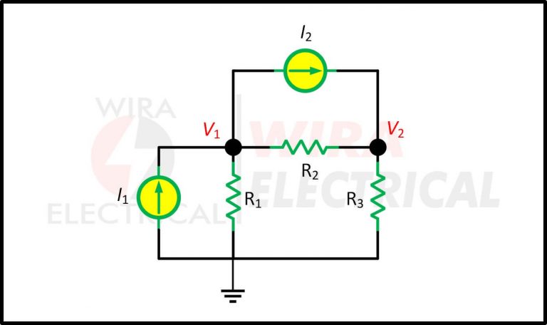 Nodal Voltage Analysis Circuit and Example | Wira Electrical